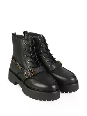 Pinko Buckle-detail Lace-up Ankle Boots