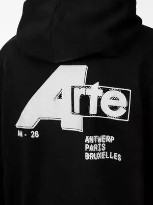 ARTE ANTWERP City Receipt-print Hoodie - Black