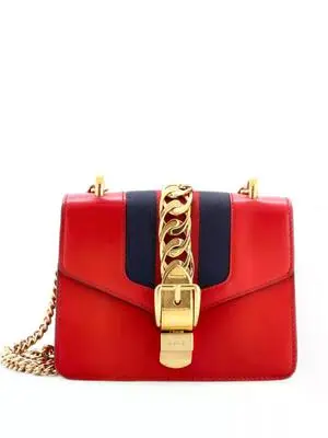 Gucci Sylvie Chain Shoulder Bag Leather Mini Crossbody Bag