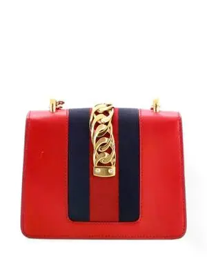 Gucci Sylvie Chain Shoulder Bag Leather Mini Crossbody Bag