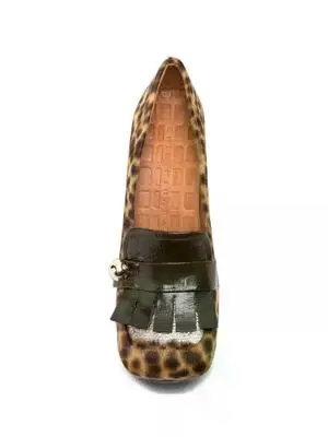 Chie Mihara Leopard-print Fringed Pumps