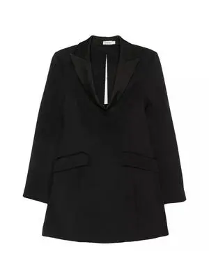 Simkhai Satin-lapel Blazer Mini Dress - Black