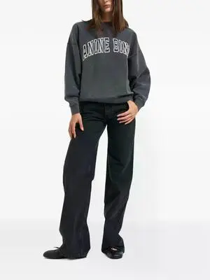 ANINE BING Logo-print Drop-shoulder Sweater