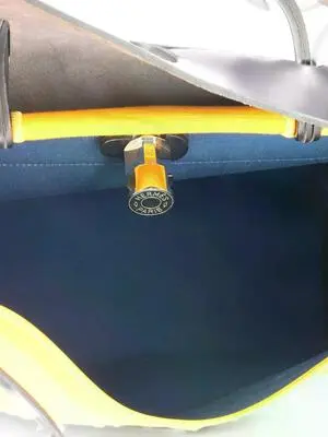 Hermès Herbag Zip Verso Leather And Toile 31 Shoulder Bag - Yellow