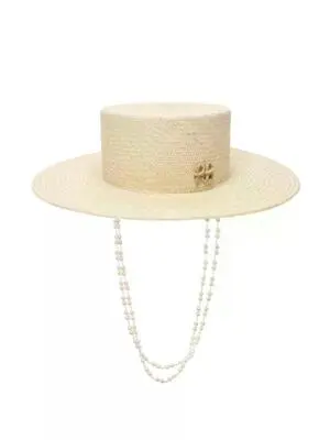 Ruslan Baginskiy Double Chain-strap Canotier Hat