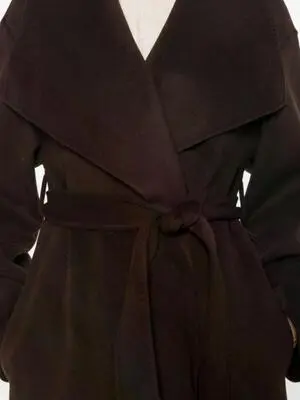 Soft Goat Belted Shawl-collar Coat