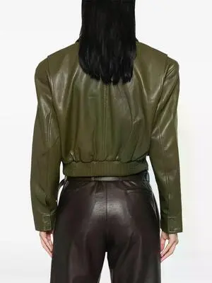 THE FRANKIE SHOP Cropped Zip-up Jacket - Green