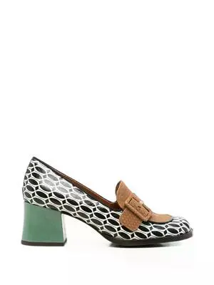 Chie Mihara Teisin Geometric-print Buckle-detail Pumps - Black