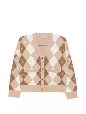 Maje Argyle-pattern Crystal-embellished Cardigan