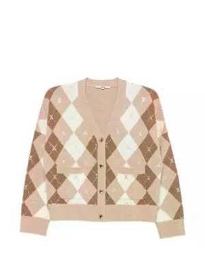 Maje Argyle-pattern Crystal-embellished Cardigan