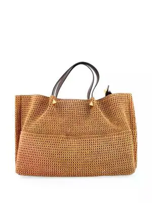 Valentino Garavani Rockstud Summer Raffia Medium Tote Bag
