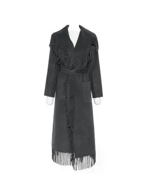 Simkhai Carrie Fringe Robe Coat - Grey