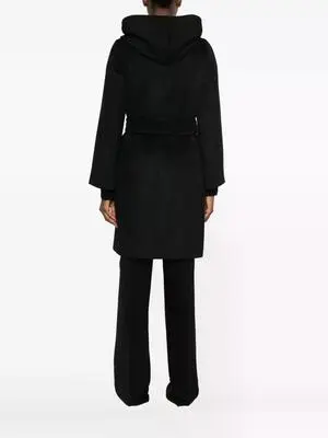 Max Mara Hooded Belted Coat - Black