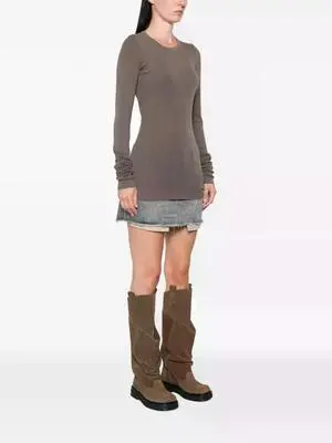 Rick Owens Long-sleeve Ribbed T-shirt - Brown