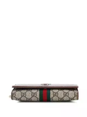 Gucci Ophidia Chain Wallet Gg Coated Canvas Cross Body Bag - Brown