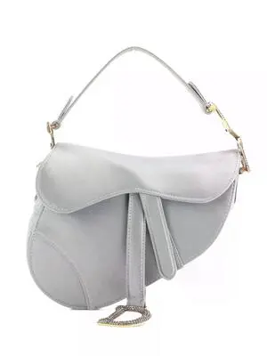 Dior Christian Dior Saddle Handbag Satin With Crystals Mini Shoulder Bag Blue