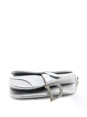 Dior Saddle Handbag Satin With Crystals Mini Shoulder Bag - Blue