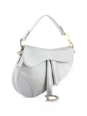 Dior Saddle Handbag Satin With Crystals Mini Shoulder Bag - Blue