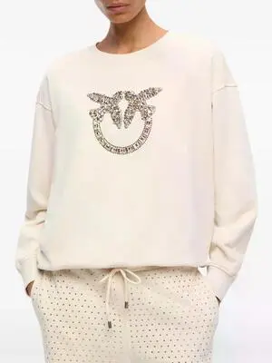 Pinko Love Birds Crystal-embellished Sweatshirt