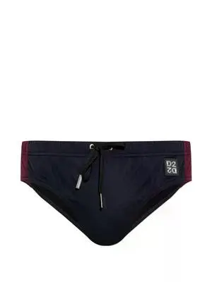 Dsquared2 Logo-patch Drawstring Swim Briefs - Blue