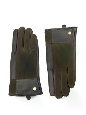 Barbour Logo-stud Panelled Leather Gloves