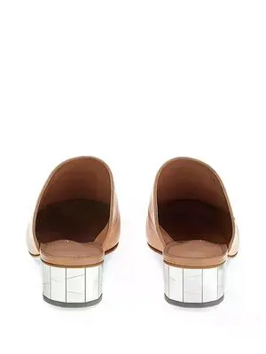 FERRAGAMO Floy Leather Mules - Neutrals