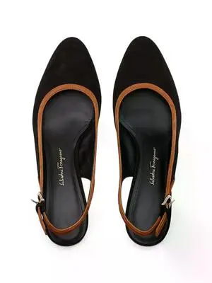 FERRAGAMO Suede Slingback Pumps