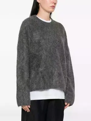 Soft Goat Brushed-knit Crew-neck Sweater