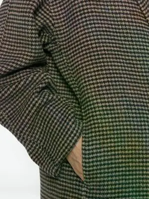 Soft Goat Houndstooth Double-breasted Coat