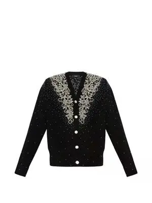 Amiri Beaded Floral-embroidered Cardigan