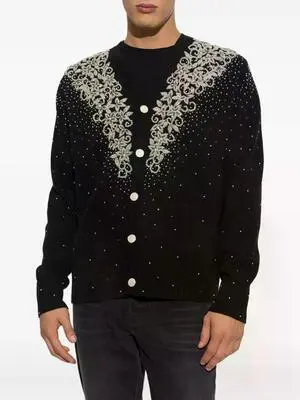 Amiri Beaded Floral-embroidered Cardigan