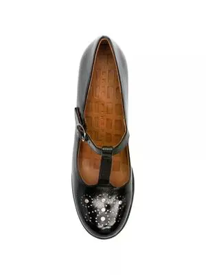 Chie Mihara Patent Leather T-bar Platform Pumps - Black