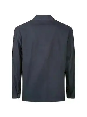 Stone Island Logo-patch Zip-up Shirt - Blue