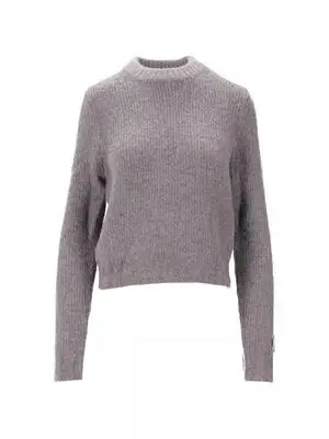 B.B. WALACE Ribbed-knit Crew-neck Sweater - Grey