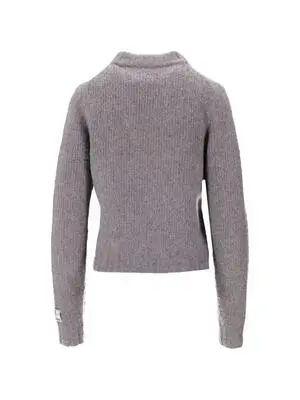 B.B. WALACE Ribbed-knit Crew-neck Sweater - Grey