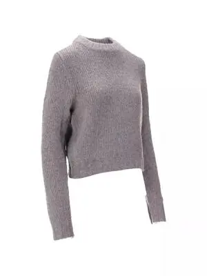 B.B. WALACE Ribbed-knit Crew-neck Sweater - Grey