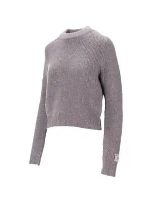 B.B. WALACE Ribbed-knit Crew-neck Sweater - Grey