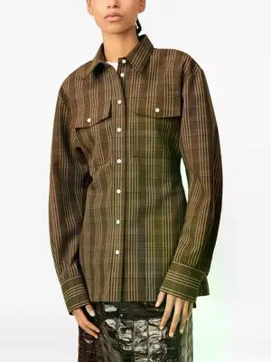 AMI Paris Fitted Checkered Wool Shirt