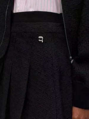 Karl Lagerfeld Ikon Bouclé Pleated Skirt