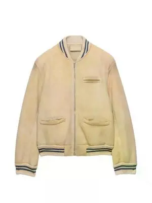 Prada Sheepskin Bomber Jacket - Neutrals