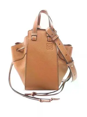 Loewe 2010-2026 Mini Grained Calfskin Drawstring Hammock Bag Satchel - Brown