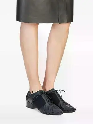 FERRAGAMO Lace-up Gathered Derby Shoes