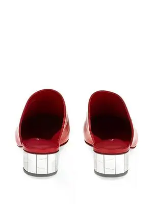 FERRAGAMO Floy Leather Mules - Red