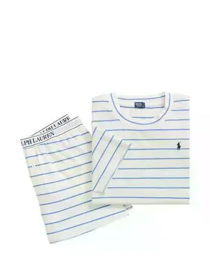 Polo Ralph Lauren Striped Logo-waistband Pajamas Set - White
