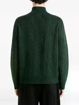 Polo Ralph Lauren Cable-knit Quarter-zip Sweater - Green