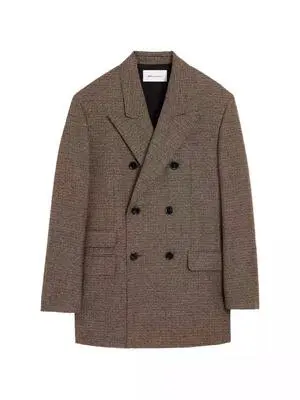 AMI Paris Check Single-breasted Coat