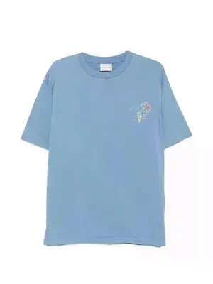 Drole De Monsieur Logo-print Cotton T-shirt - Blue