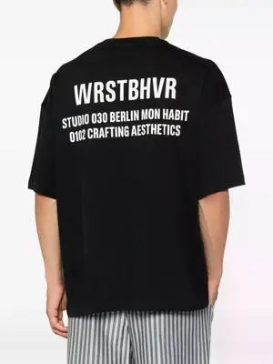 WRSTBHVR Logo-print Drop-shoulder T-shirt