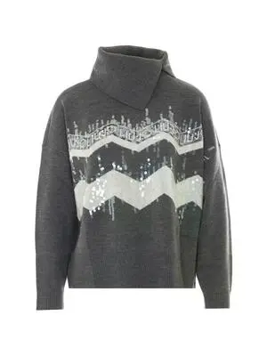 Liu Jo Jacquard Sweater In Wool Blend