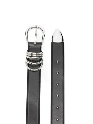 DEHANCHE Hollyhock Leather Belt - Black